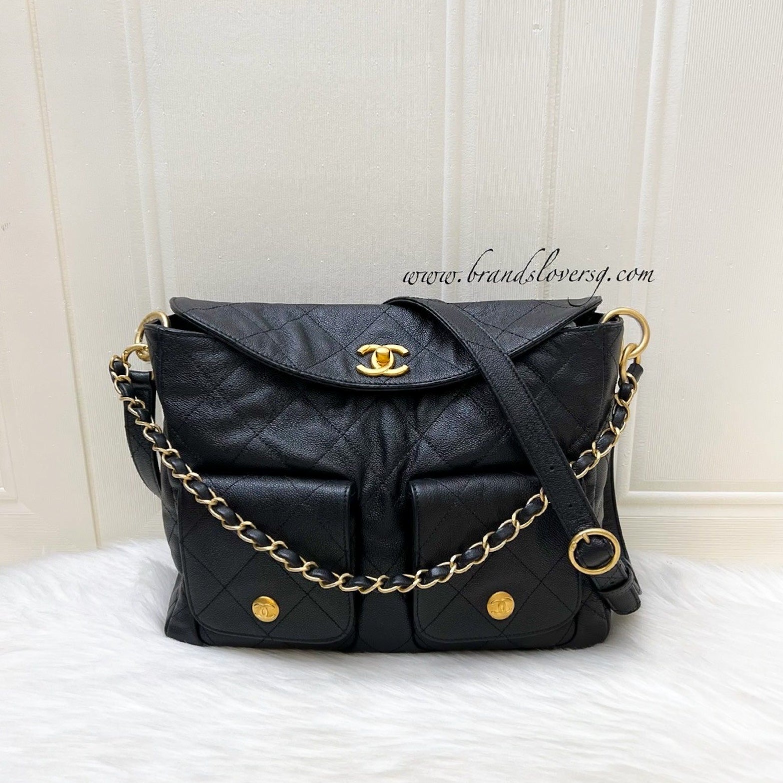 Chanel 25P Maxi Hobo Bag in Black Caviar and AGHW (Model: AS5385 ...
