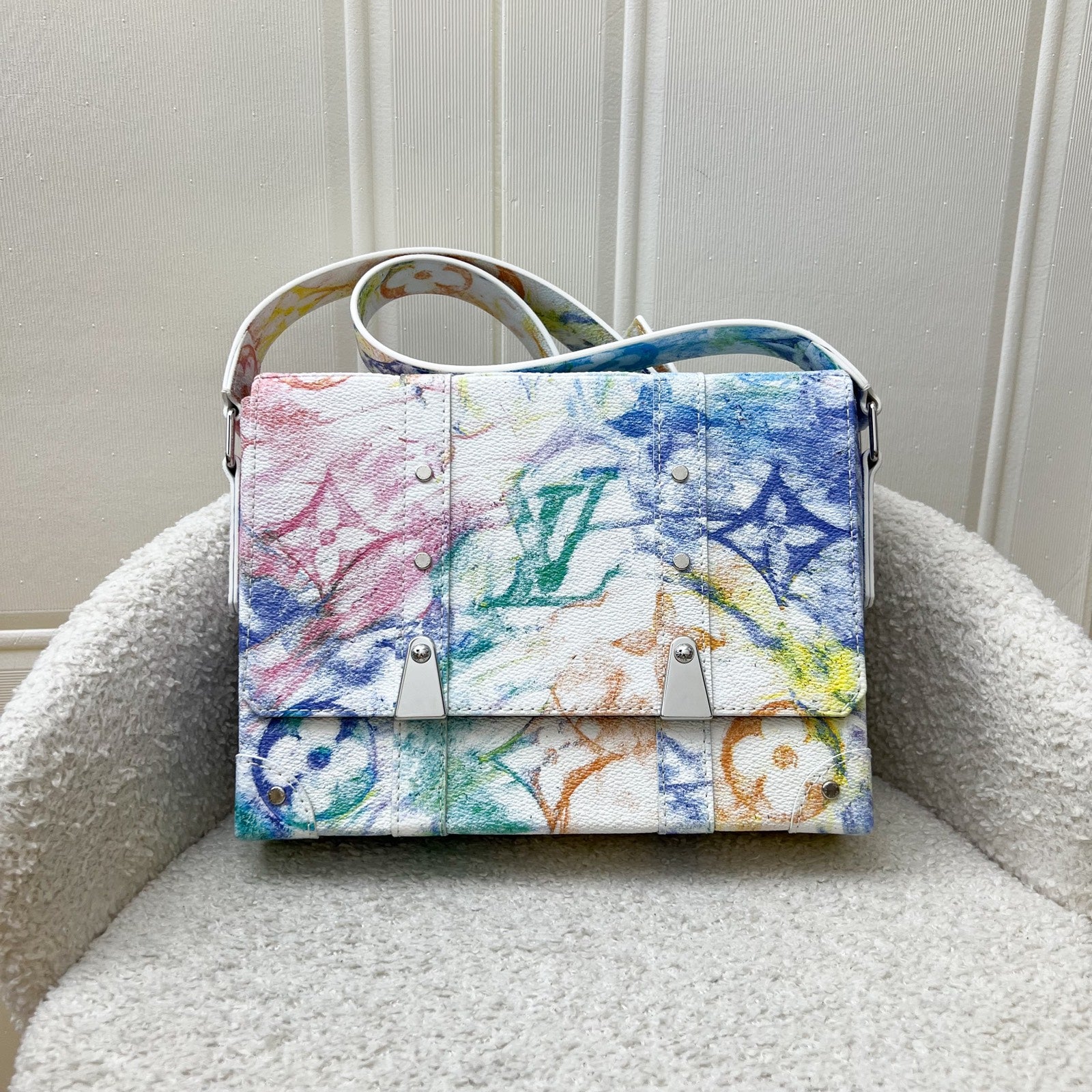 LV Trunk Messenger Bag PM in Pastel Multicolour Monogram Canvas ...