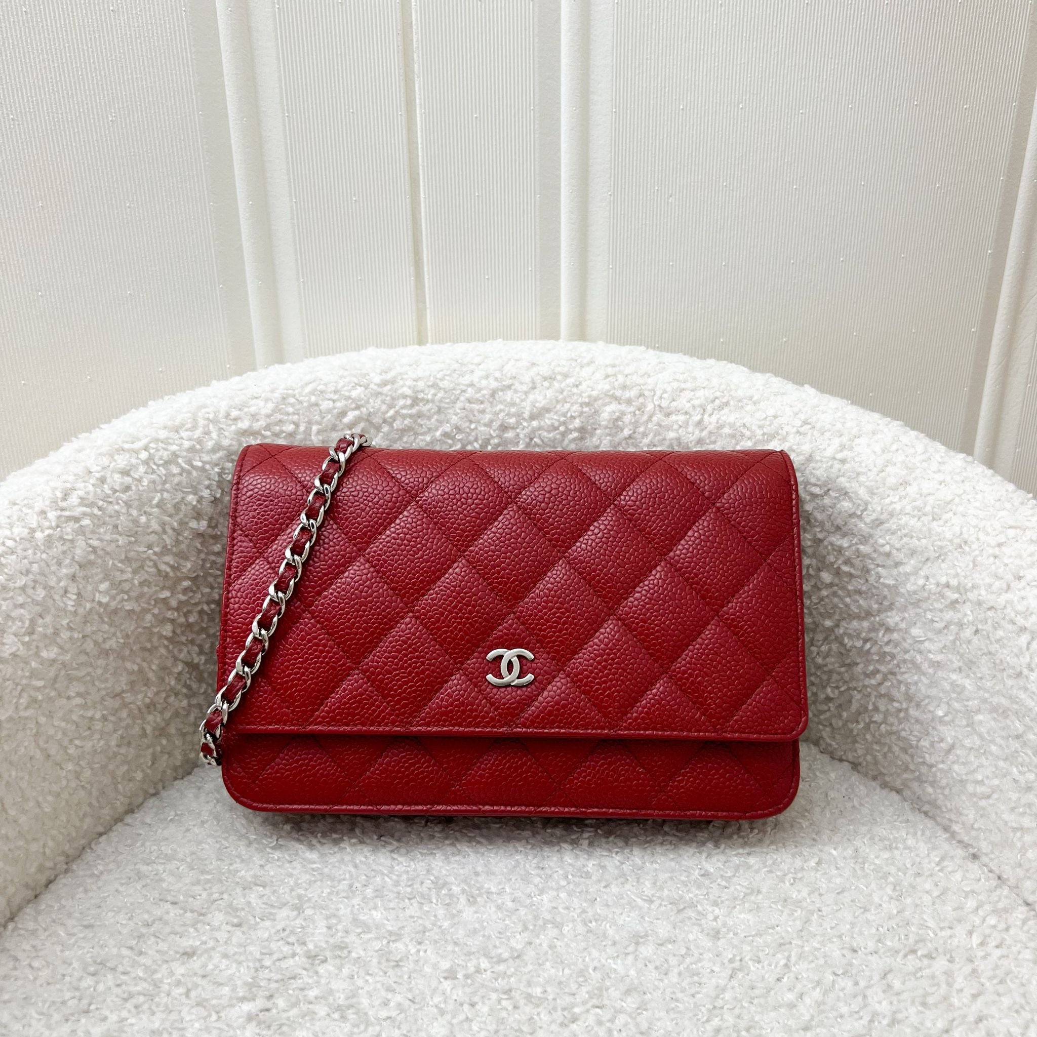 Chanel Classic Wallet on Chain WOC in Red Caviar and SHW – Brands Lover