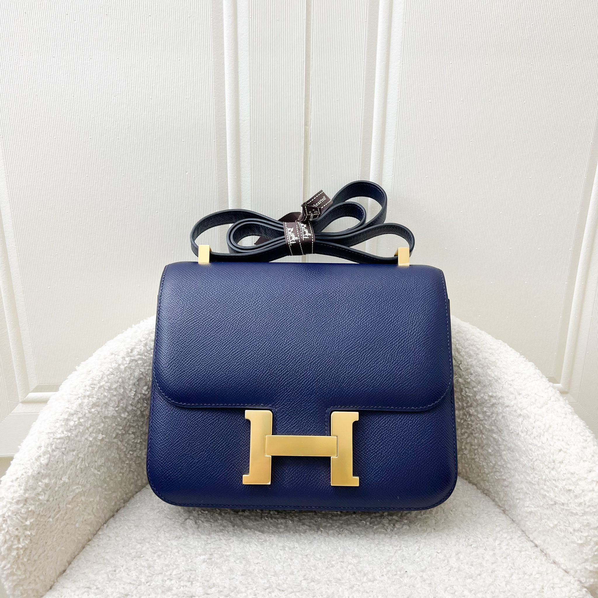 Hermes Constance 24 in Dark Blue (Likely Bleu Saphir) Epsom Leather an ...