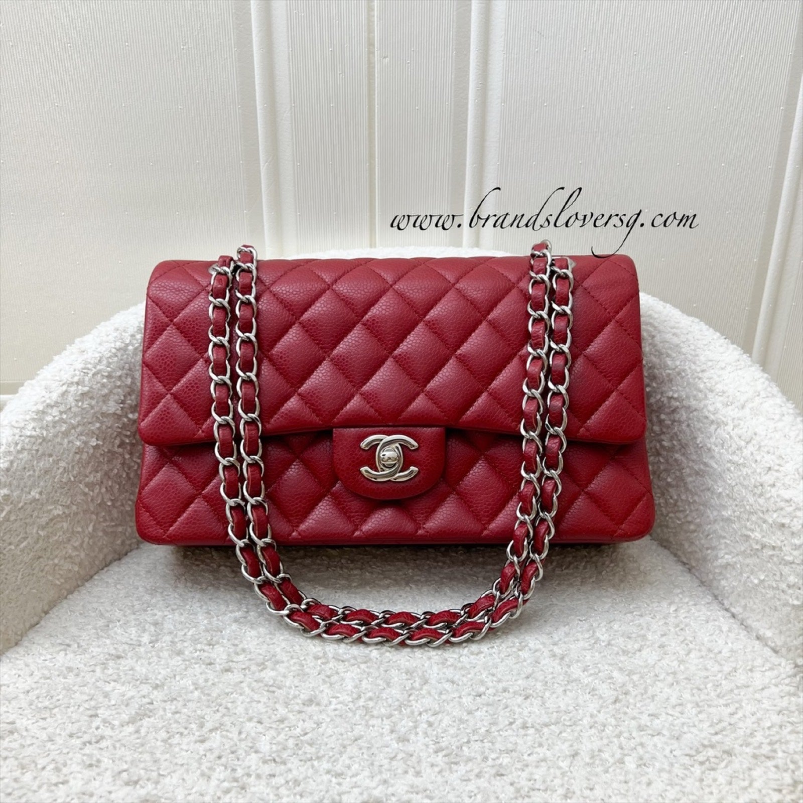 Chanel Medium Classic Flap CF in Red Caviar and SHW – Brands Lover