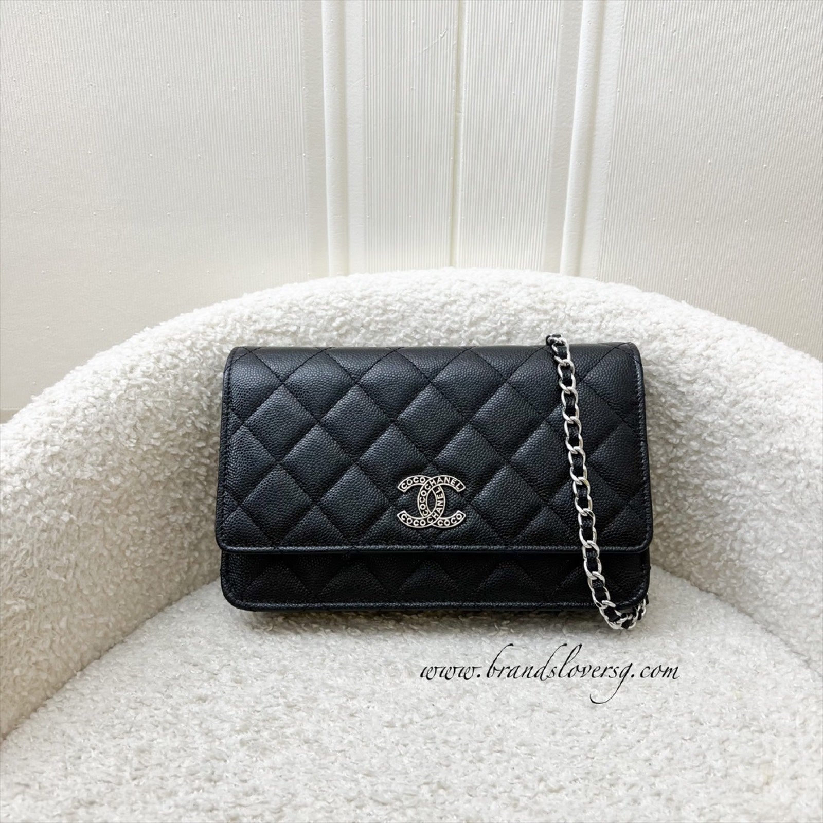 Chanel 25P Wallet on Chain WOC in Black Caviar and SHW (Model: AP3825 ...