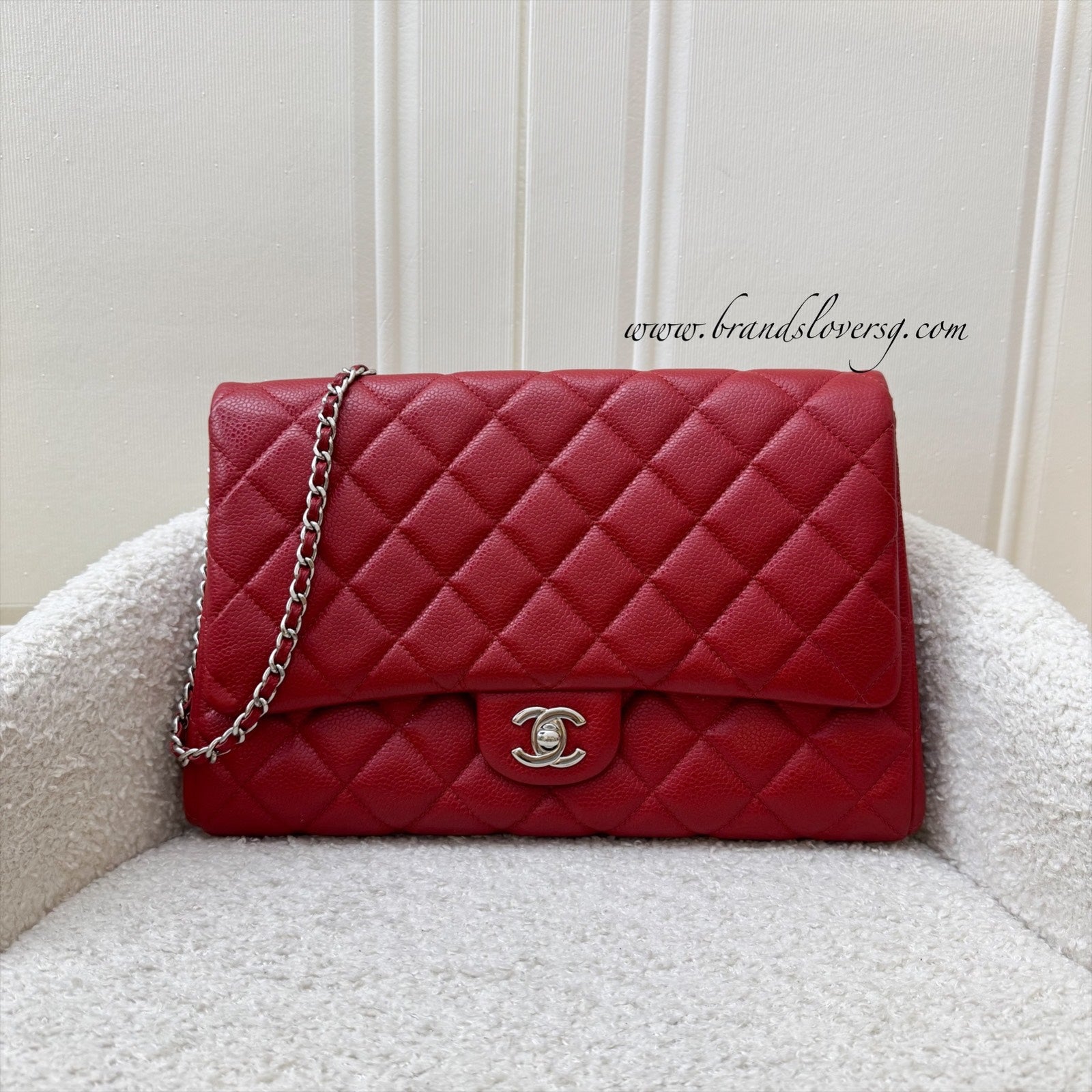 Chanel Timeless Clutch with Chain in Red Caviar and SHW – Brands Lover