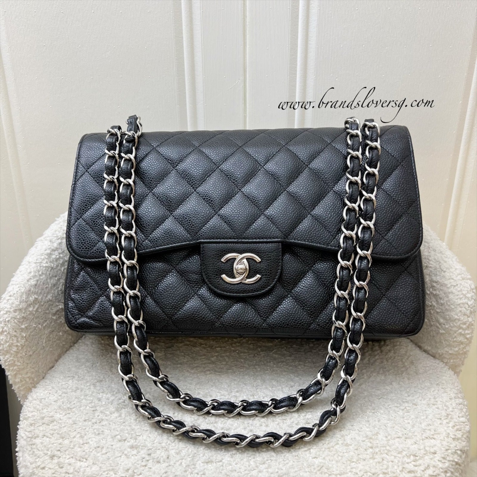 Chanel Jumbo Classic Flap DF in Black Caviar and SHW – Brands Lover