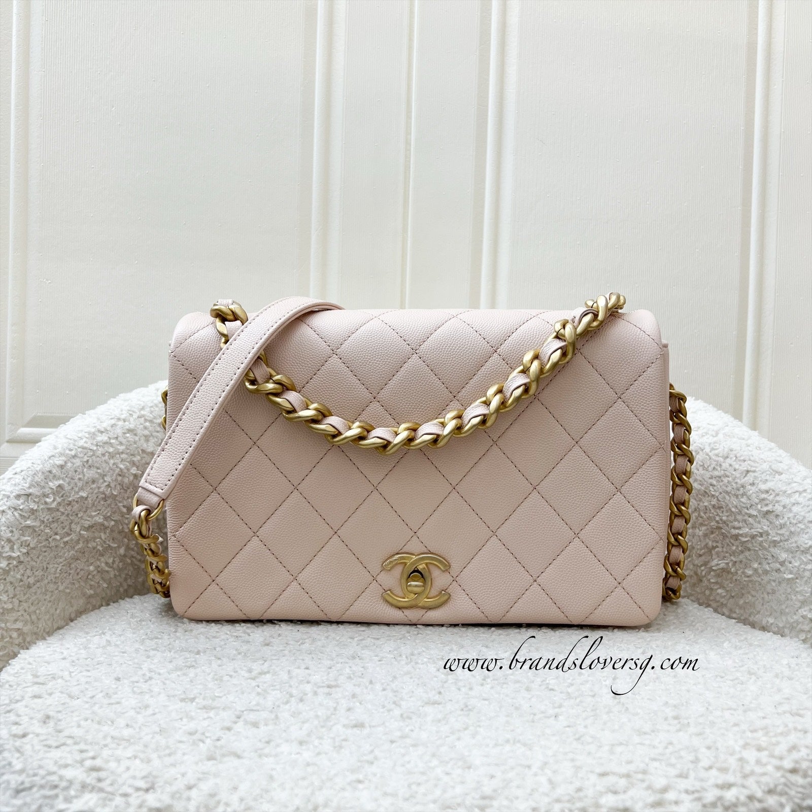 Chanel 20B Flap in Light Pink Caviar and AGHW (Model: AS1977) – Brands ...