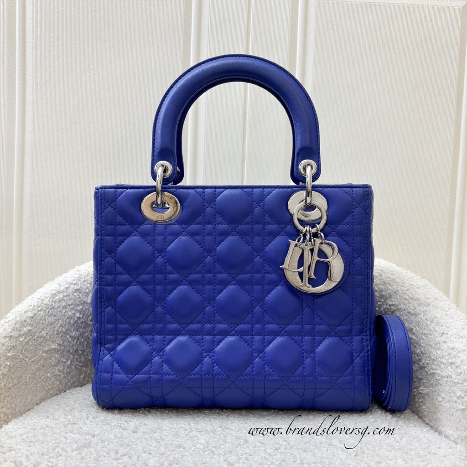 Dior Medium Lady Dior in Cobalt Blue Lambskin and SHW – Brands Lover