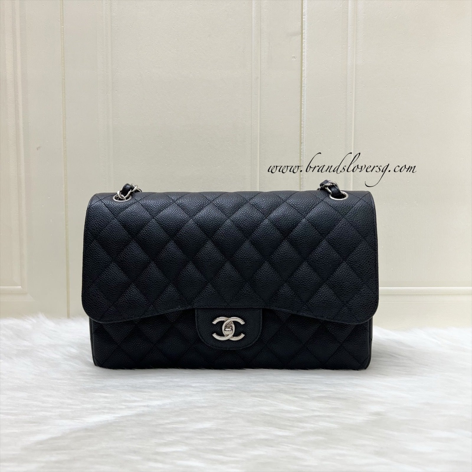 Chanel Jumbo Classic Flap CF in Black Caviar and SHW – Brands Lover