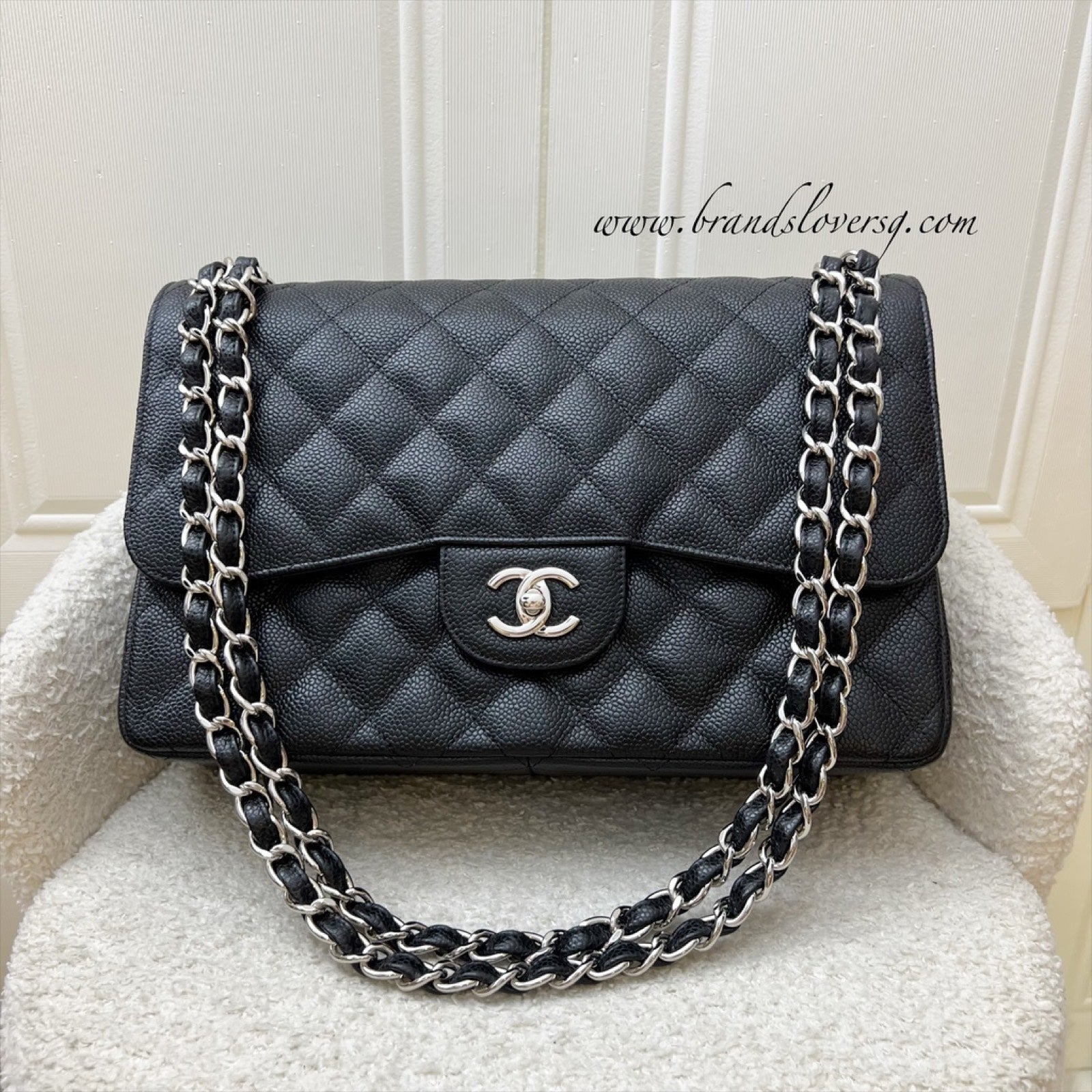 Chanel Jumbo Classic Flap DF in Black Caviar and SHW – Brands Lover