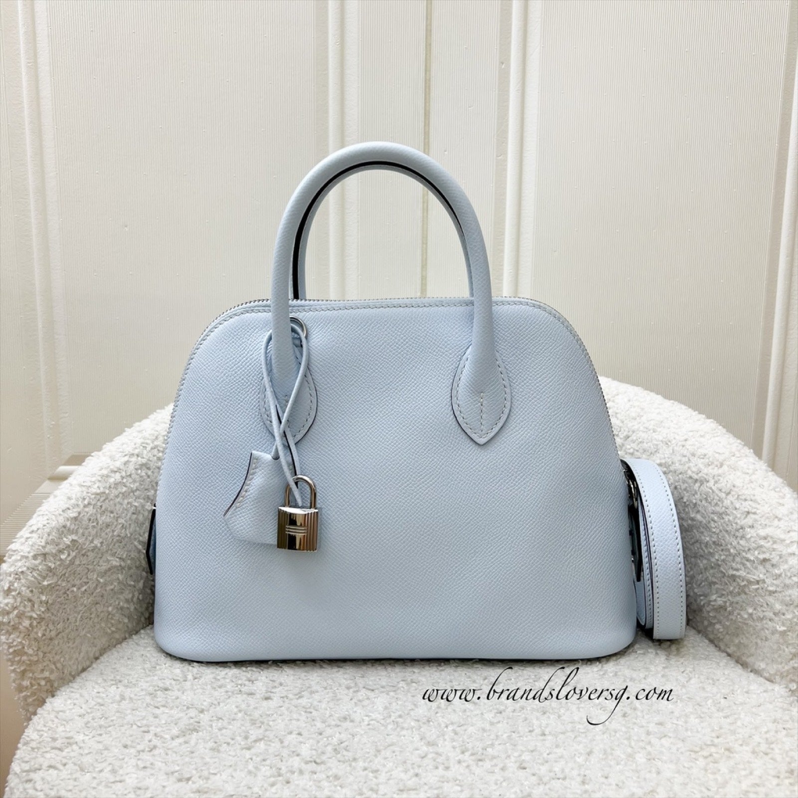 Hermes Bolide 1923 Sz 25 in Bleu Brume Epsom Leather and PHW – Brands Lover