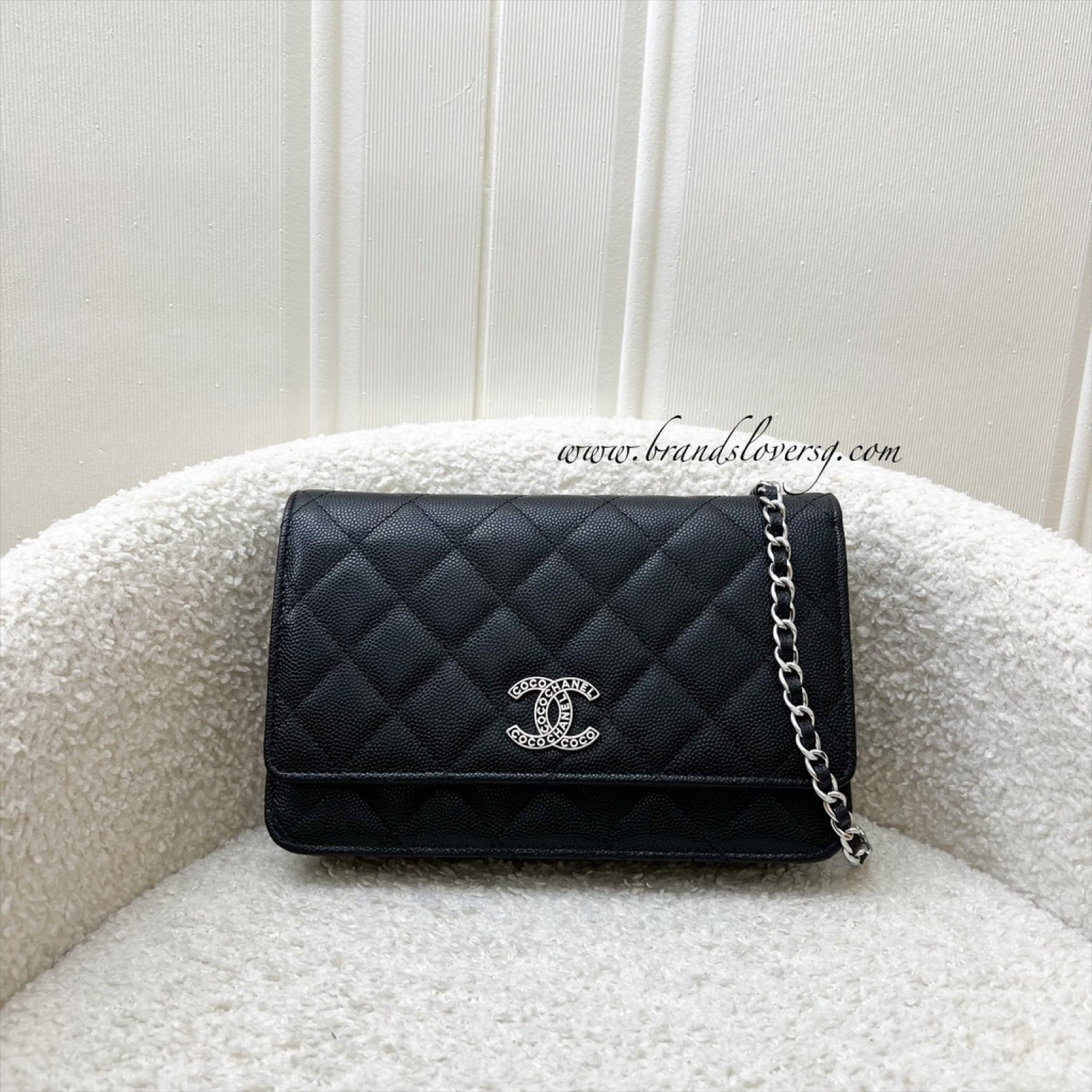 Chanel 25P Wallet on Chain WOC in Black Caviar and SHW (Model: AP3825 ...