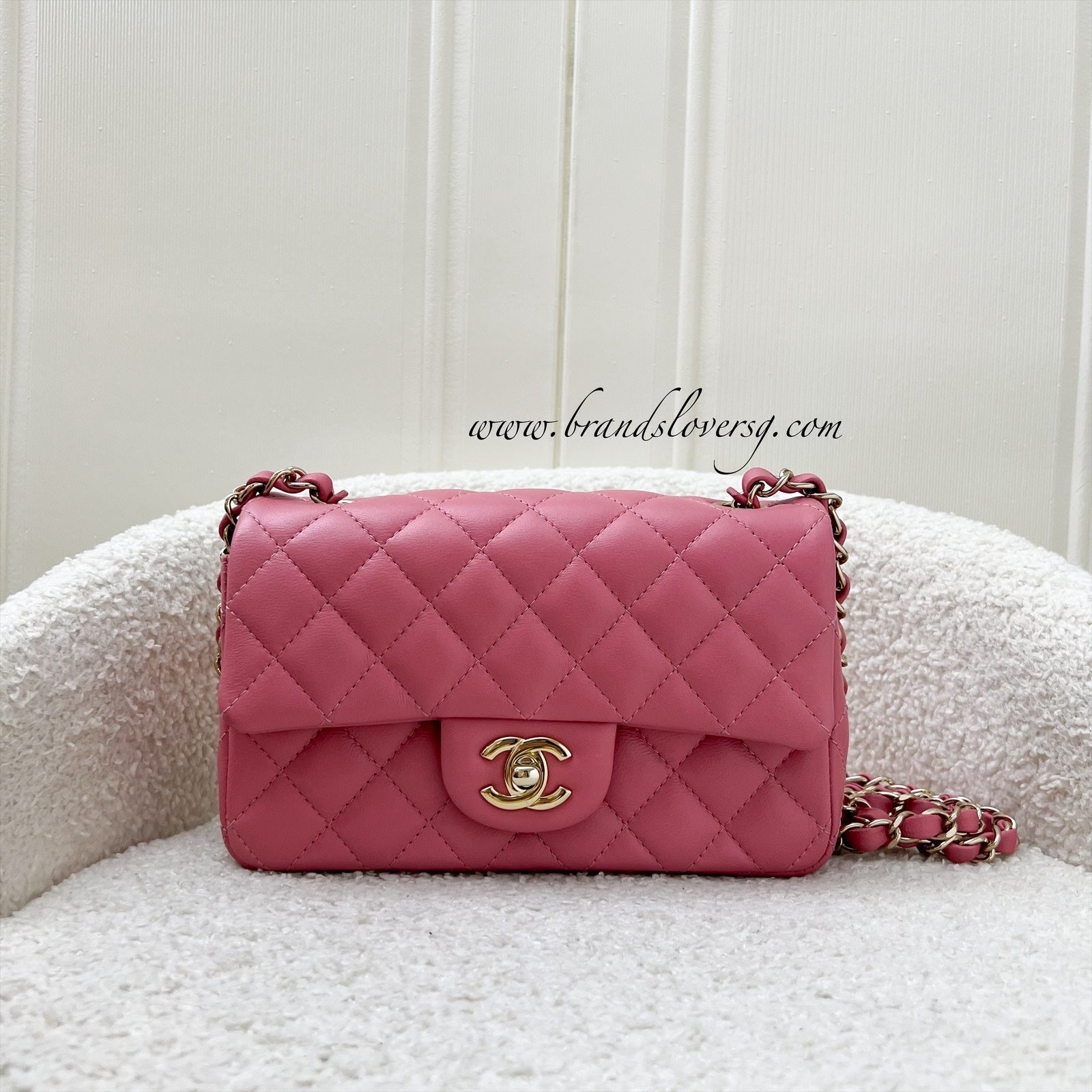 Chanel Mini Rectangle Classic Flap in 21A Pink Lambskin and LGHW ...