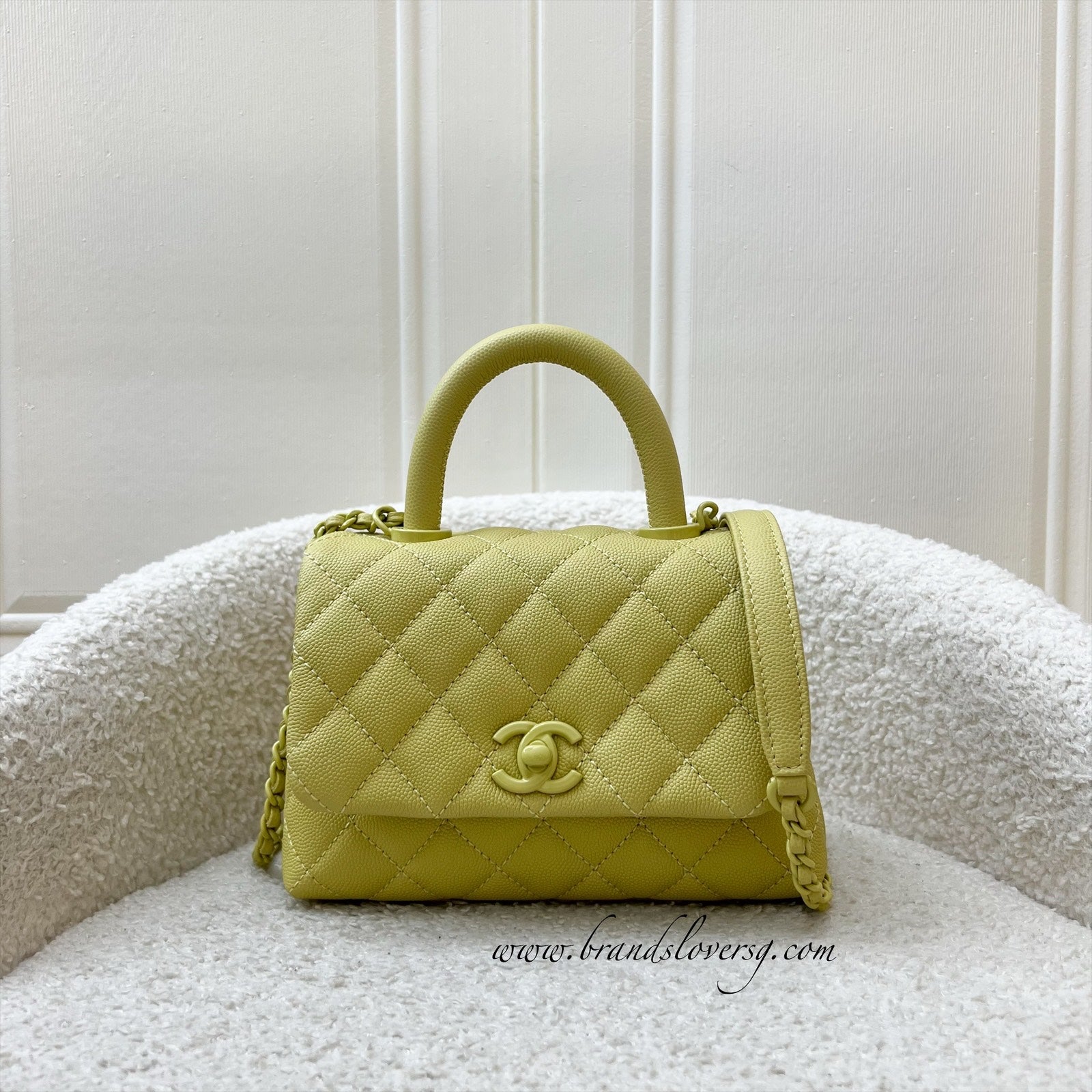 Chanel Mini Coco Handle in Yellow Caviar and Yellow Coated HW (Model ...