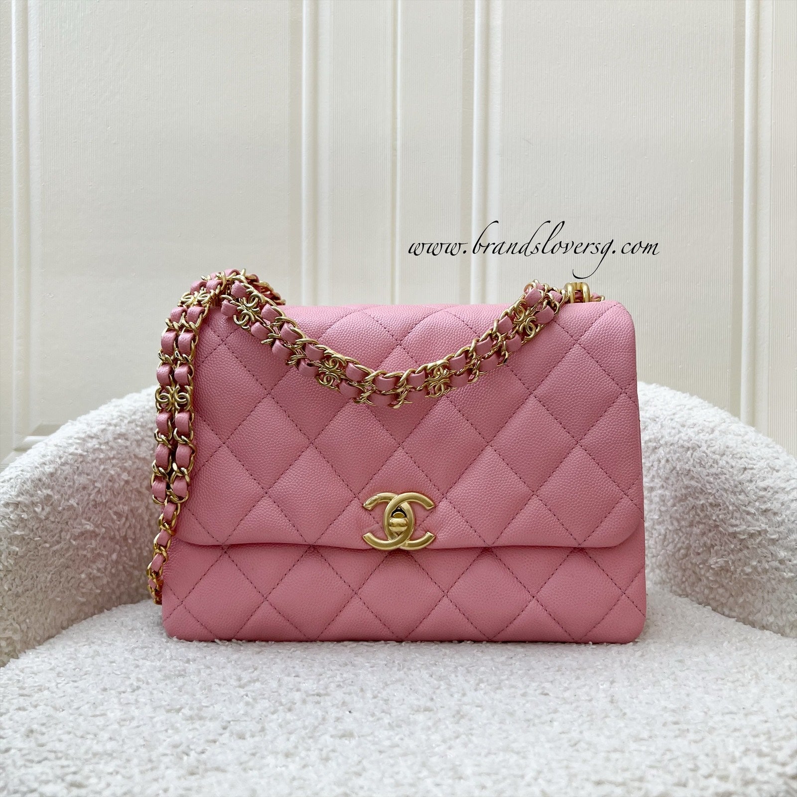 Chanel 22K Coco First Small Flap in Pink Caviar and LGHW (Model: AS363 ...