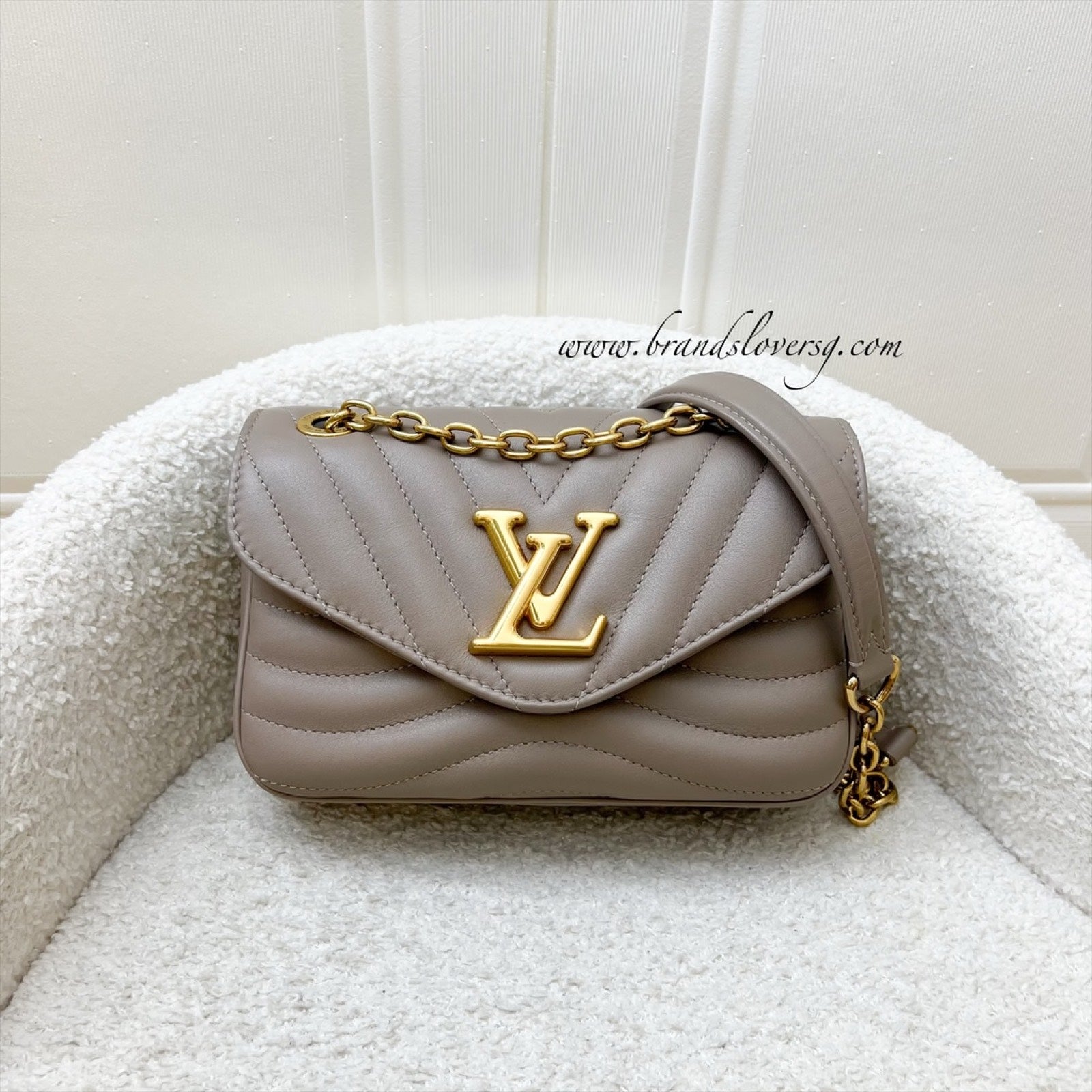 LV New Wave Chain Bag in Taupe Quilted Calfskin and GHW (Model: M20838 ...