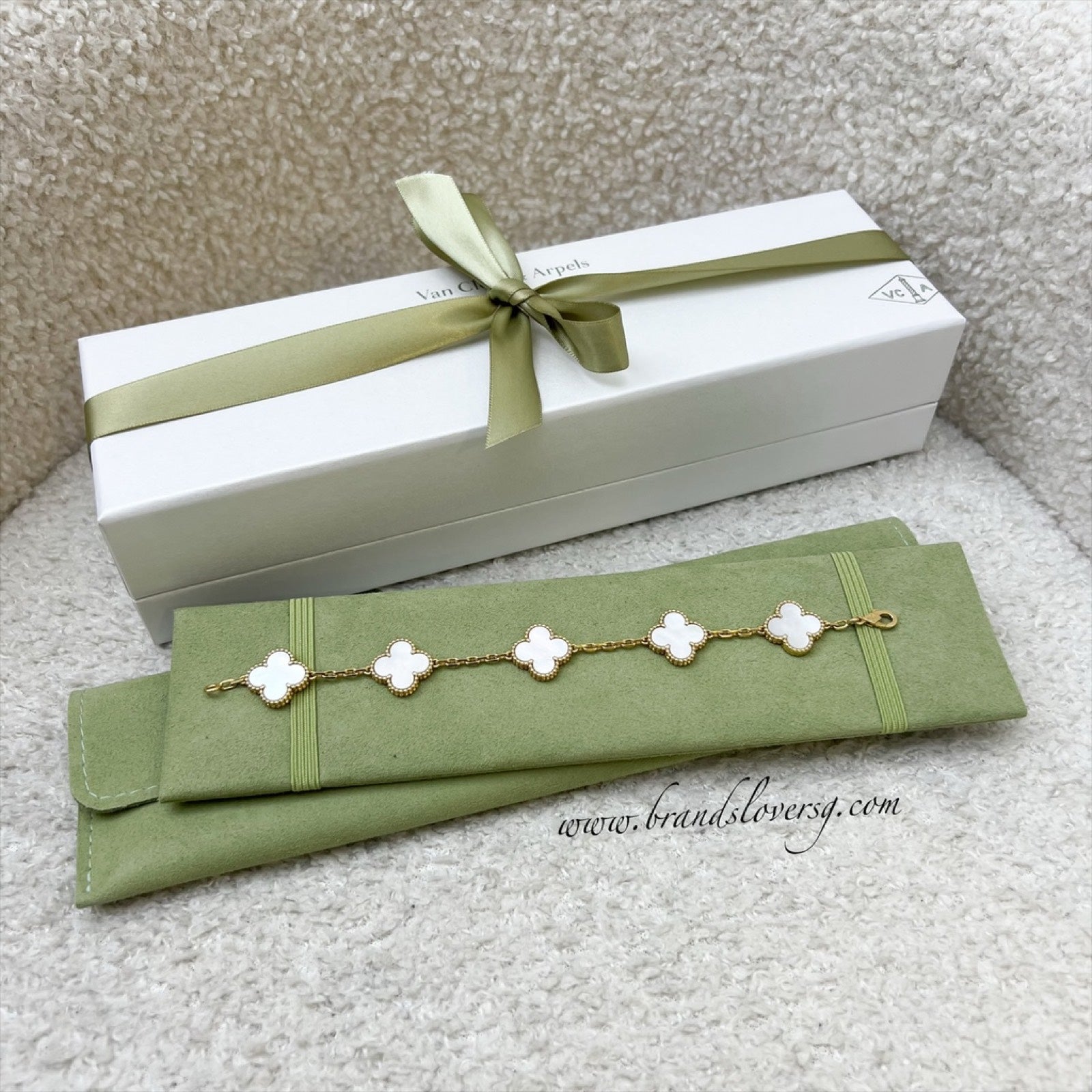 Van Cleef & Arpels VCA Vintage Alhambra 5 Motifs Bracelet with Mother ...